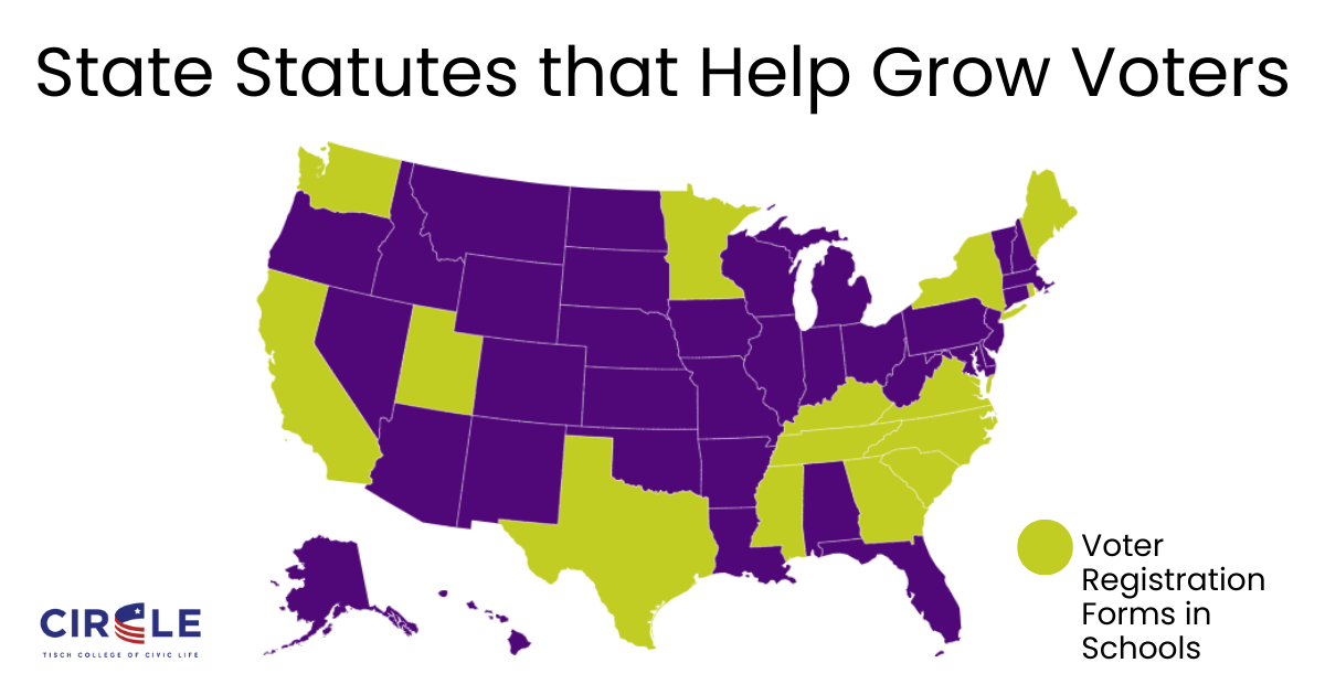 State Policies and Statutes that Support Growing Voters | CIRCLE State Policies and Statutes that Support Growing Voters | CIRCLE